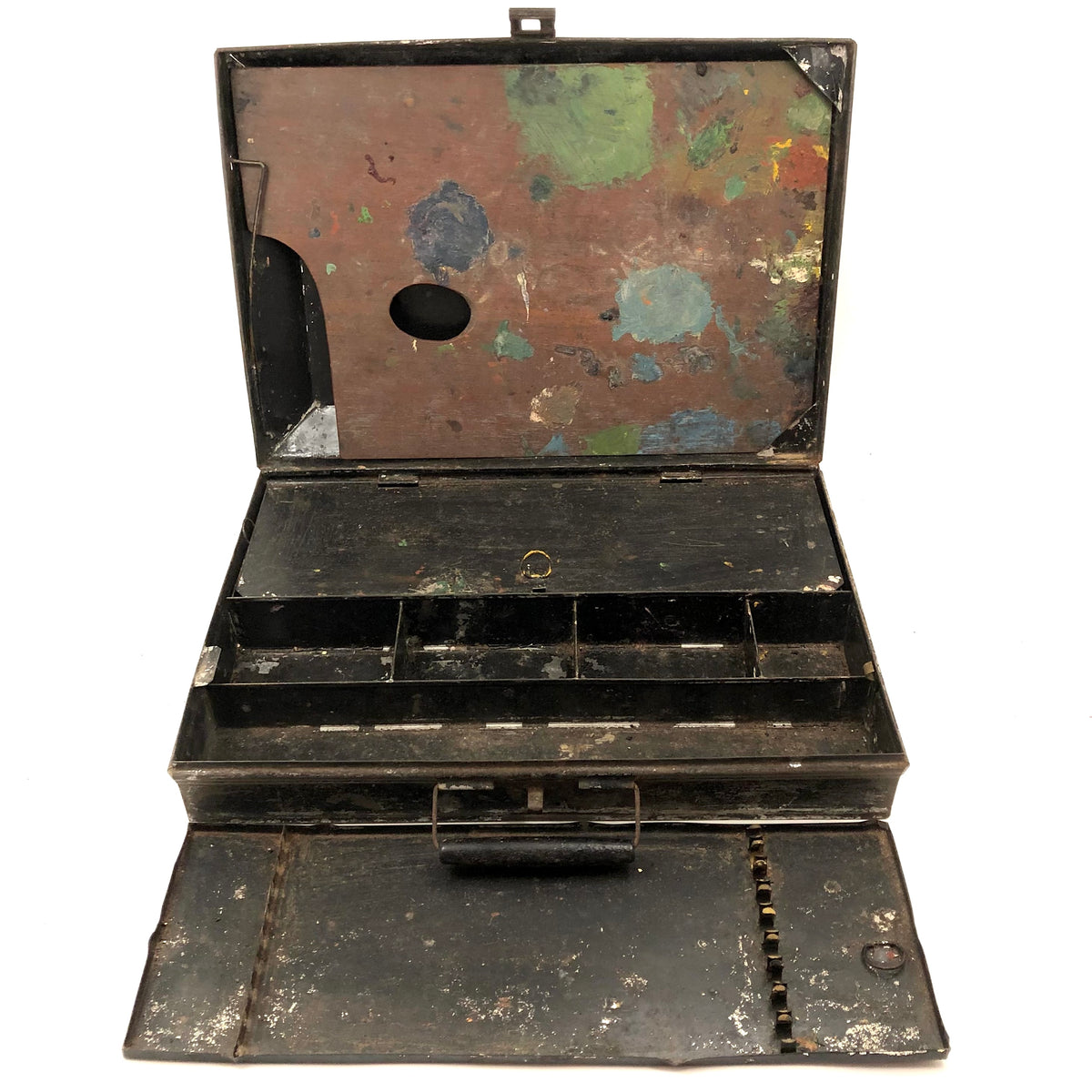 Antique Painter's Travel Box with Palette and Latching Compartments ...