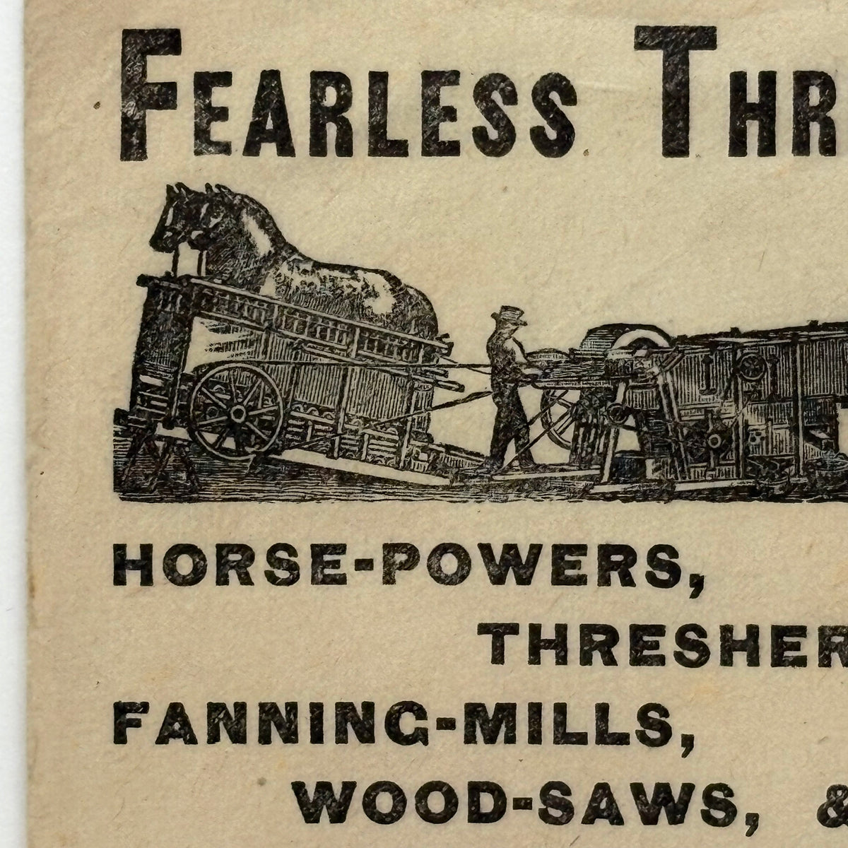 Resonant Advertising Cover, Fearless Threshing Machines, Cobleskill NY ...