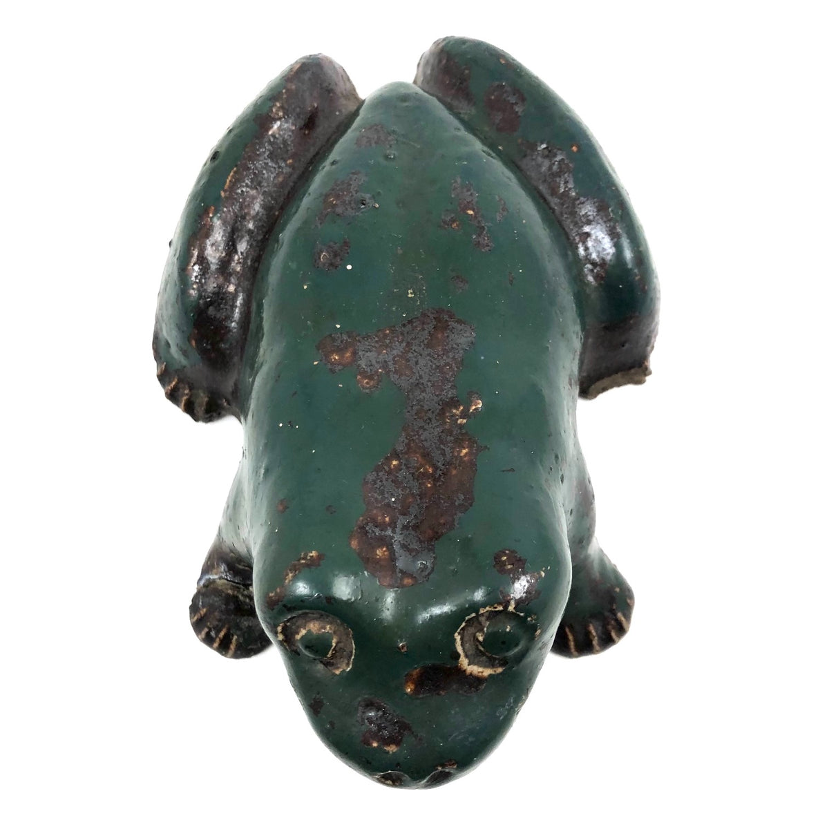 Sweet Old (Heavy!) Signed 1945 Sewer Tile Frog(a few losses/repairs ...