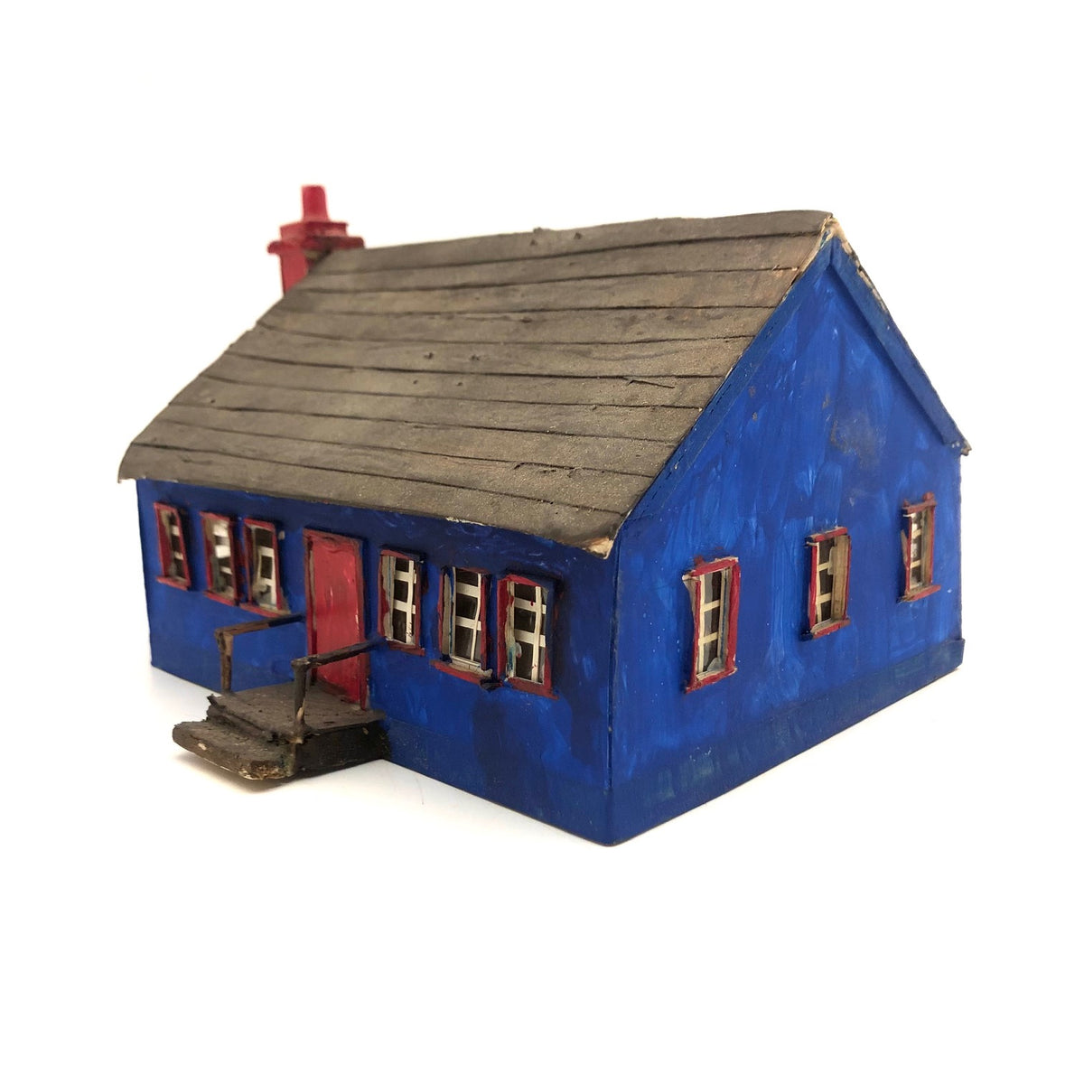 Charming Double Entry Bright Blue Scratch Made Cardboard House ...