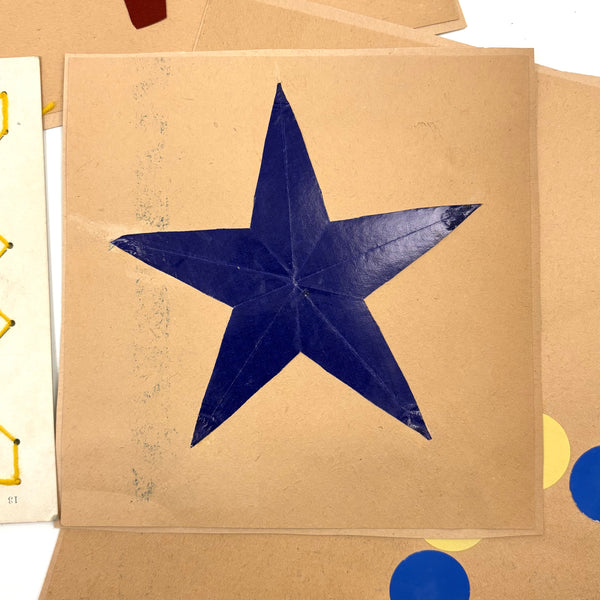 Sweet 1930s Kindergarten Lot: Yarn Drawings, Paper Weaving, More ...