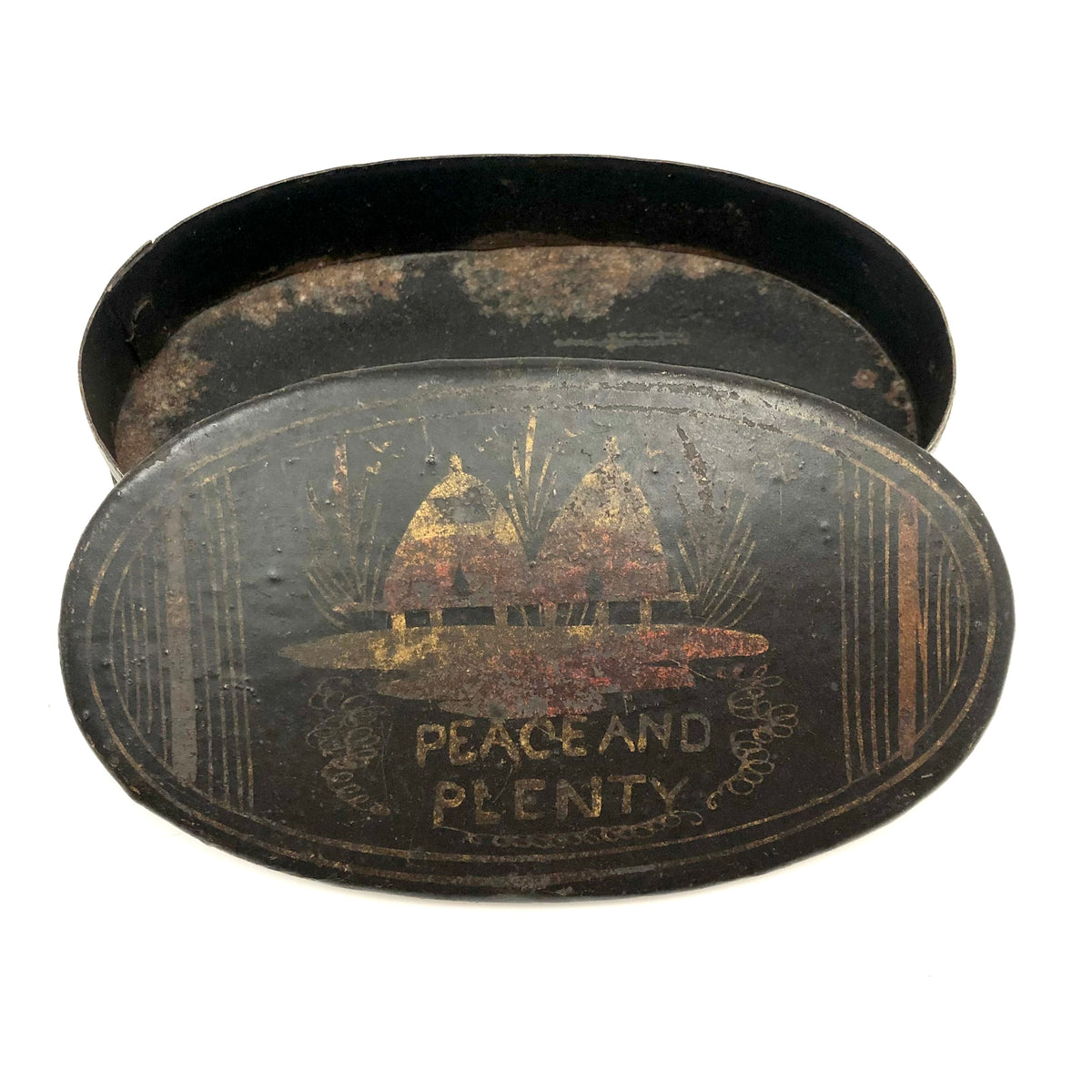 Peace and Plenty: Large Tole Painted Late 18th Century Tobacco/Snuff B ...