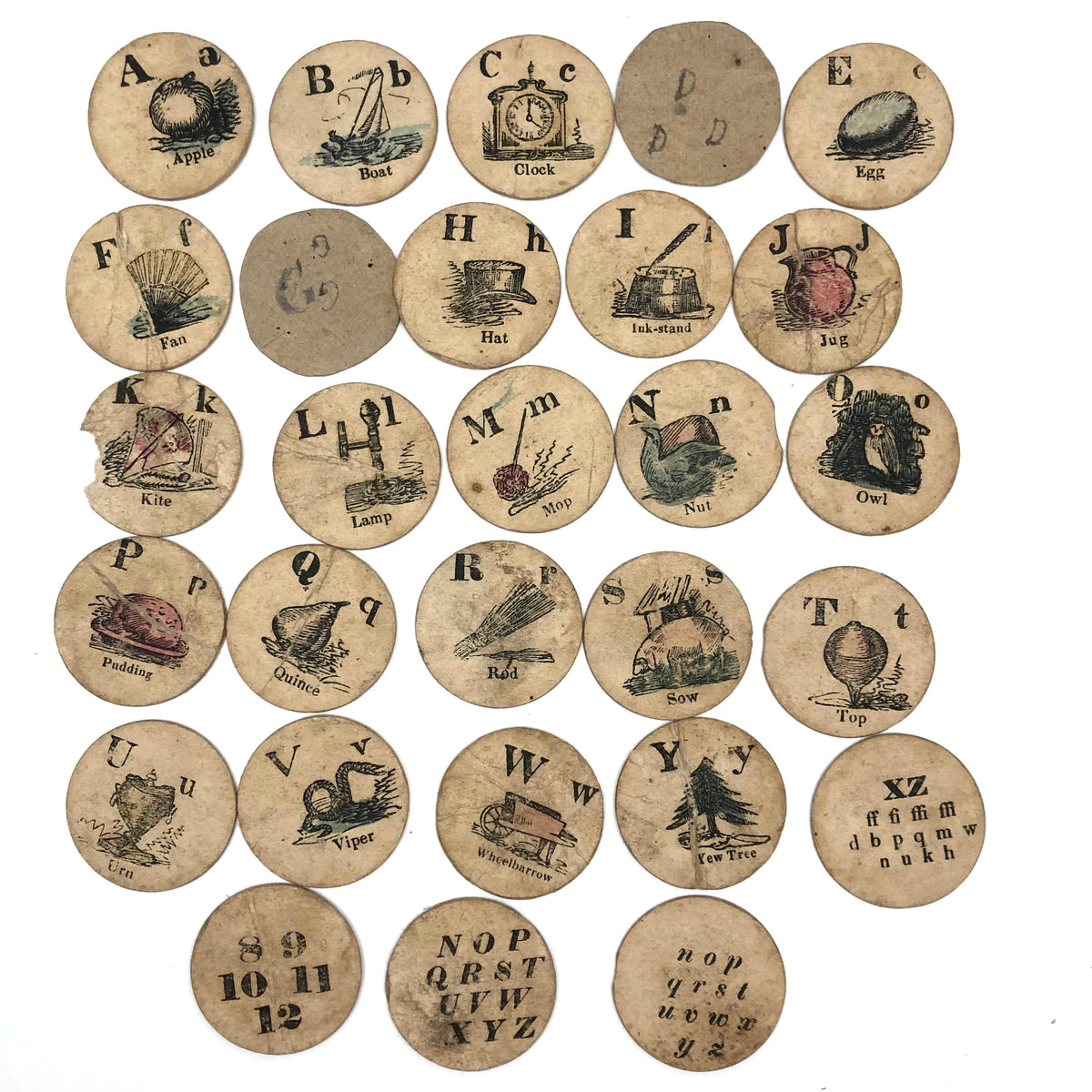 Rare Mid 19th Century "Infant's Alphabet" With Two Handmade Additions ...