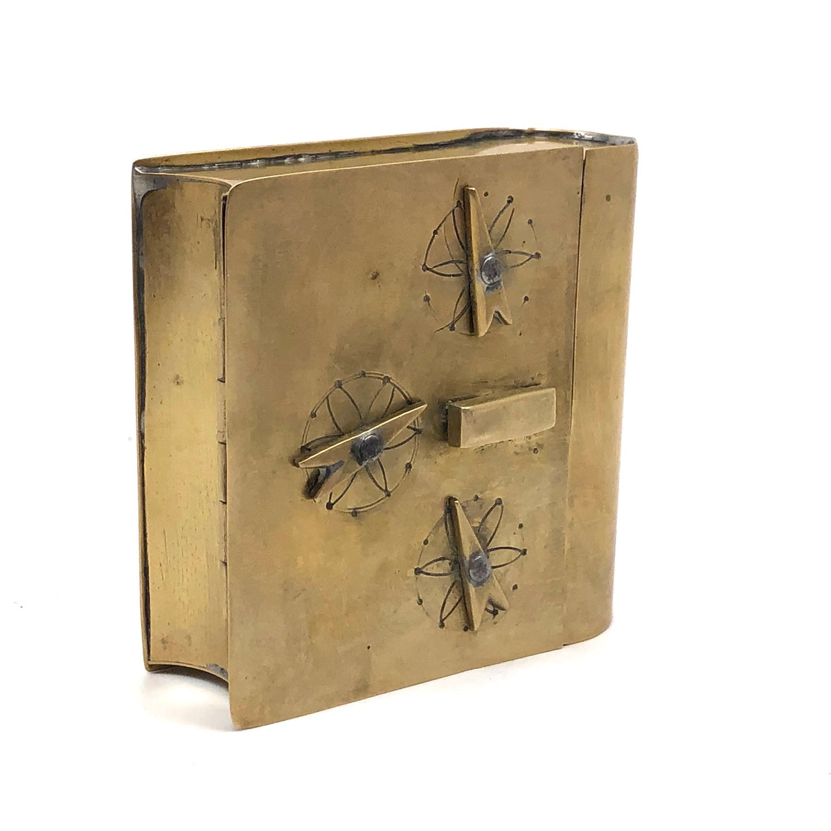 Book Shaped Brass Folk Art / Trench Art Snuff Box with Combination Loc ...