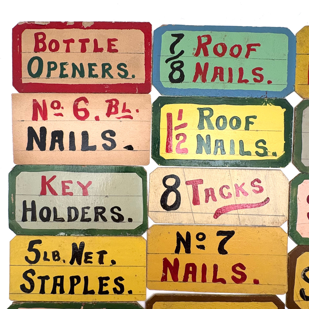 Lot of Fifteen Small Hand-painted Cardboard General Store Signs ...