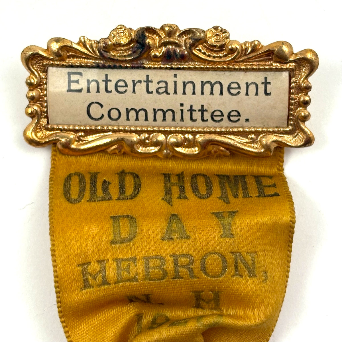 1920 Hebron NH Entertainment Committee Badge with Shaking Hands ...