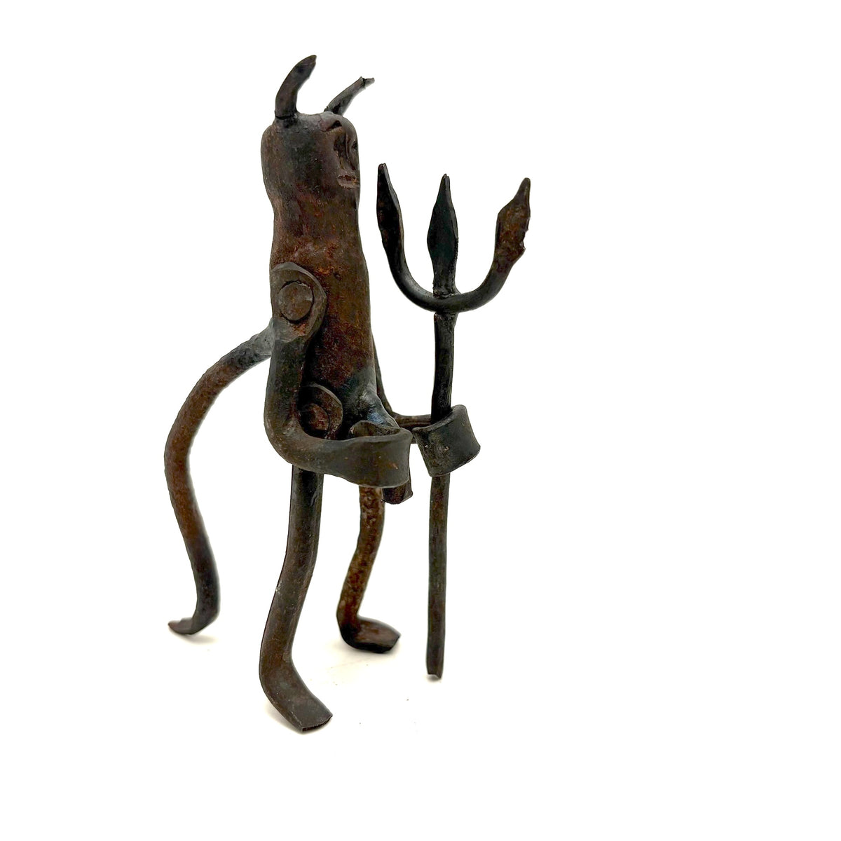 Small, Highly Empathetic Folk Art Devil with Pitchfork, Welded of Iron ...