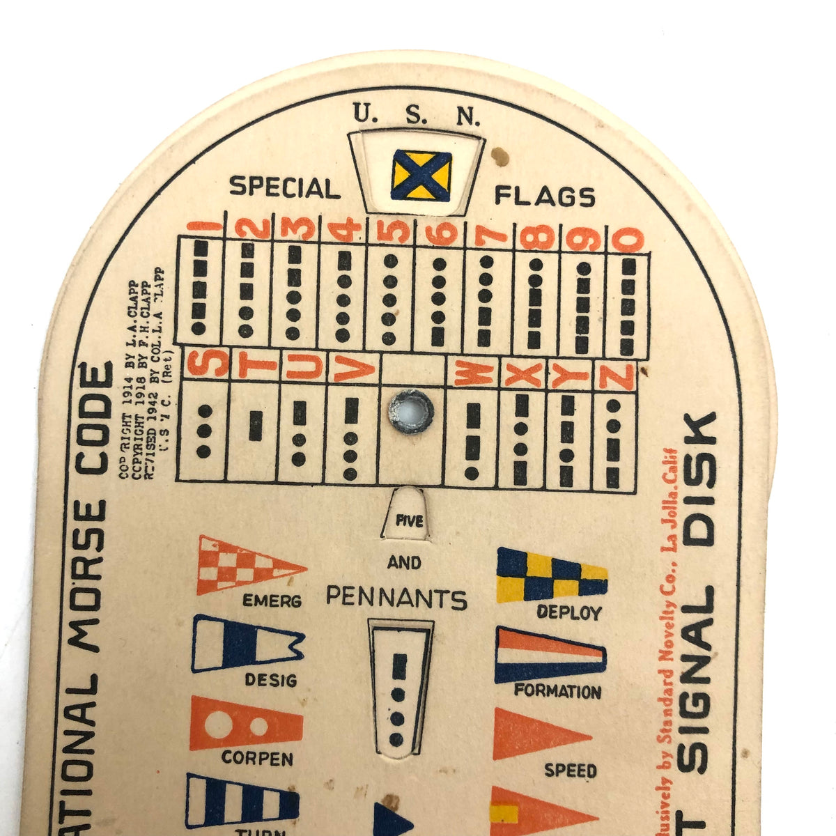 WW2 Double Sided Pocket Signal Disk with Semaphore and Morse Code ...