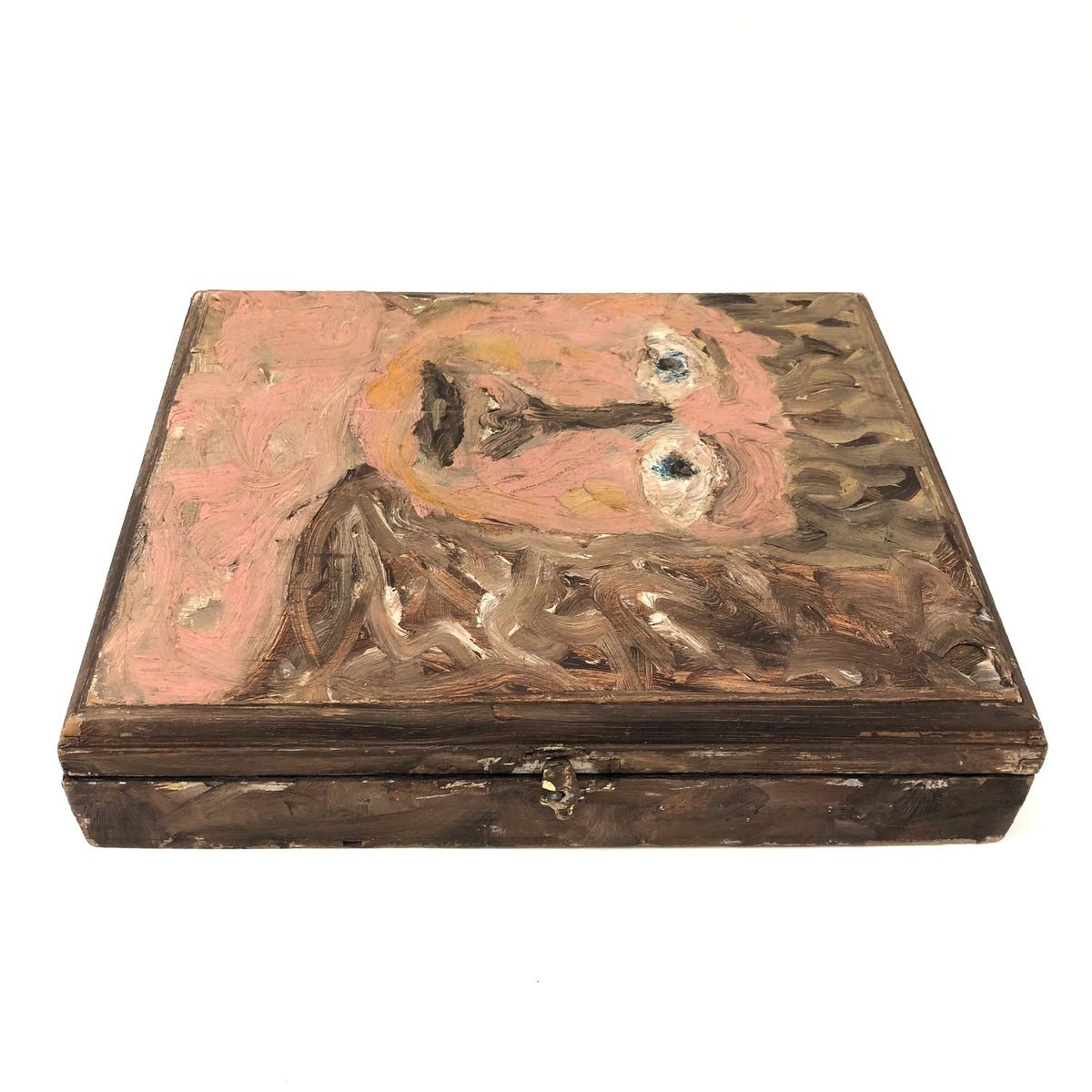 Painted Cigar Box with Wide Eyed Portrait – critical EYE Finds