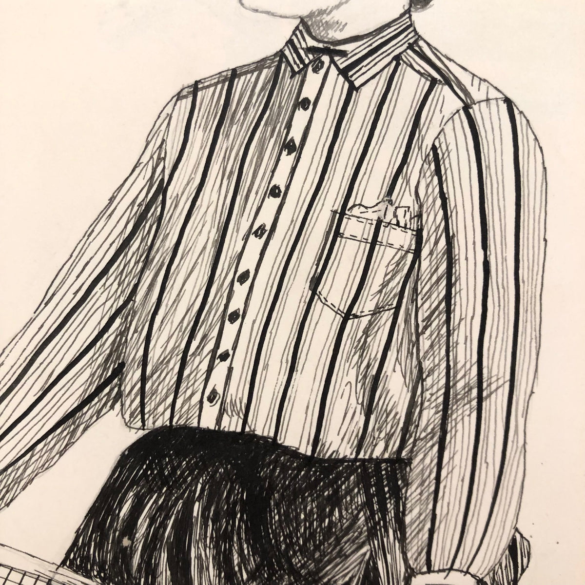 Antique Pen and Ink Drawing of Tennis Player Woman – critical EYE Finds