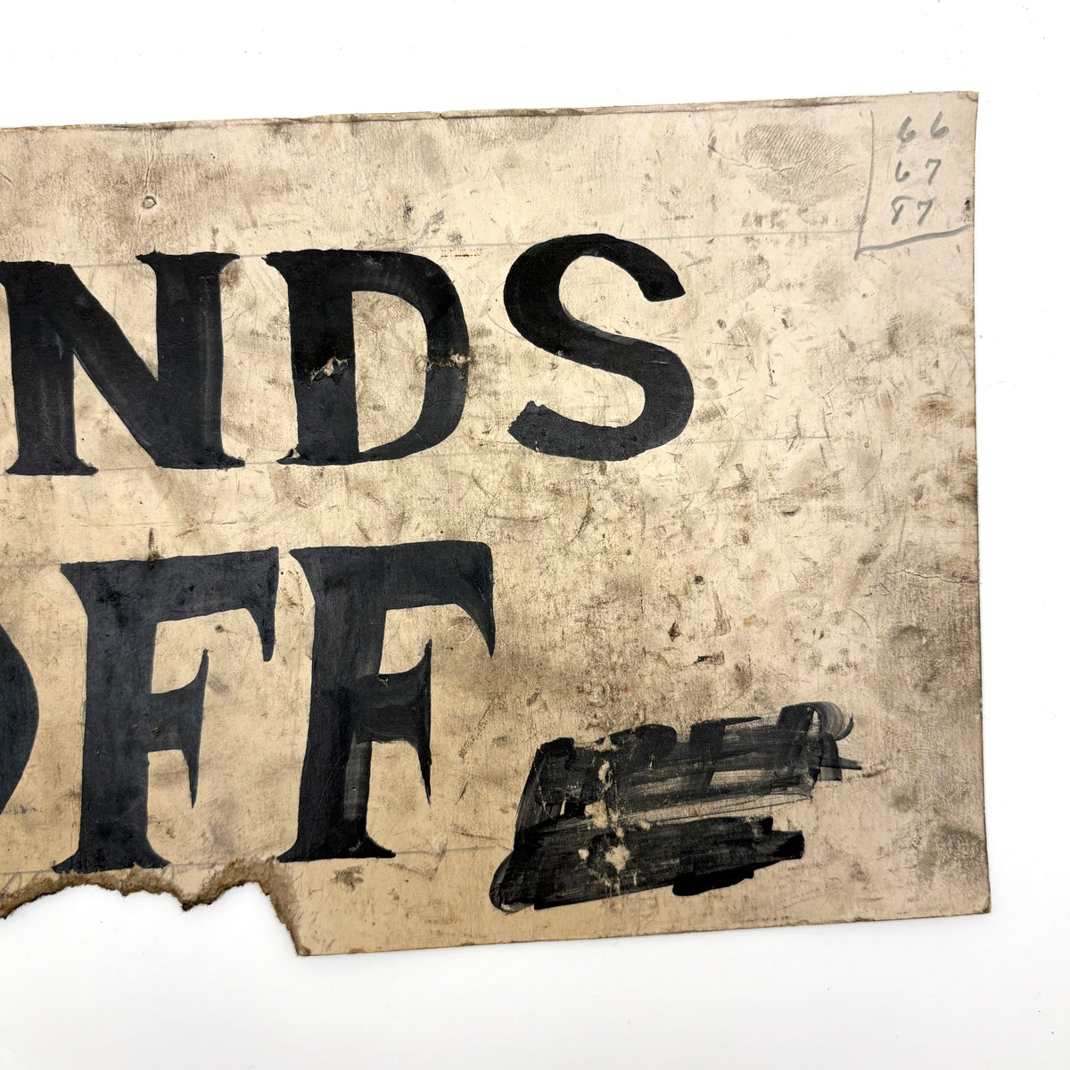 HANDS OFF, Metaphorical Feeling Hand-Painted Sign on Cardboard with En ...