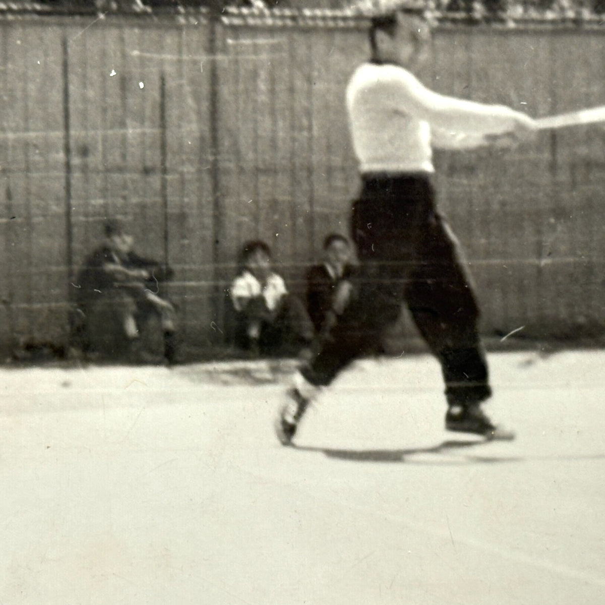 Catcher, Swinging Batter and Watchers, Lovely c. 1940s Snapshot Photo ...