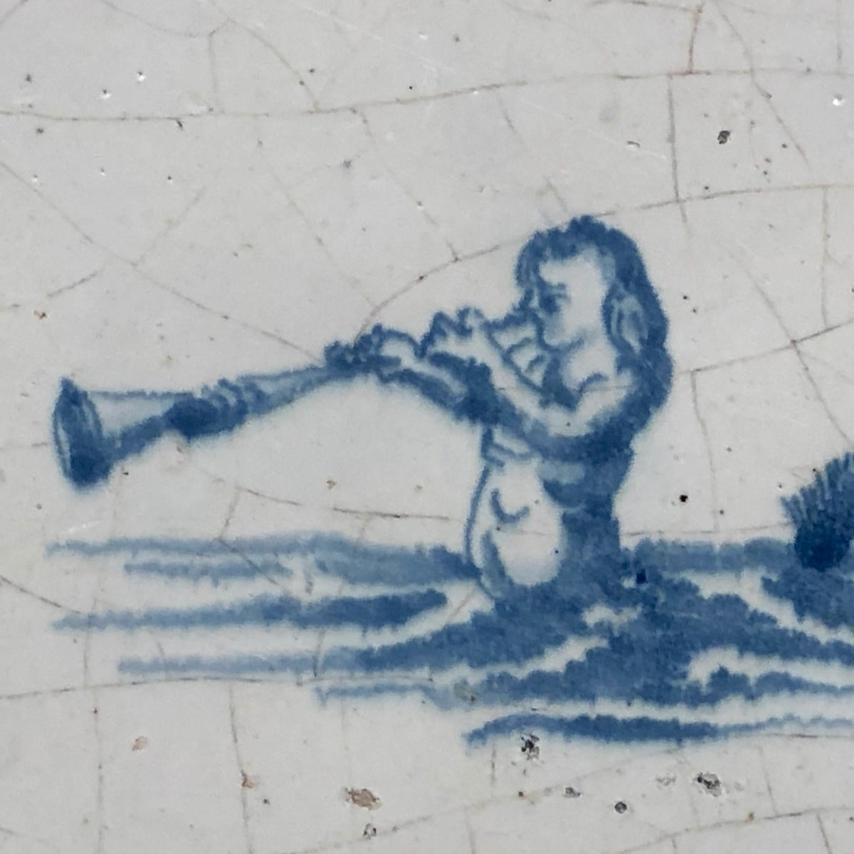 Mermaid, Early Delft Blue and White Tile, 17th-18th Century – critical ...