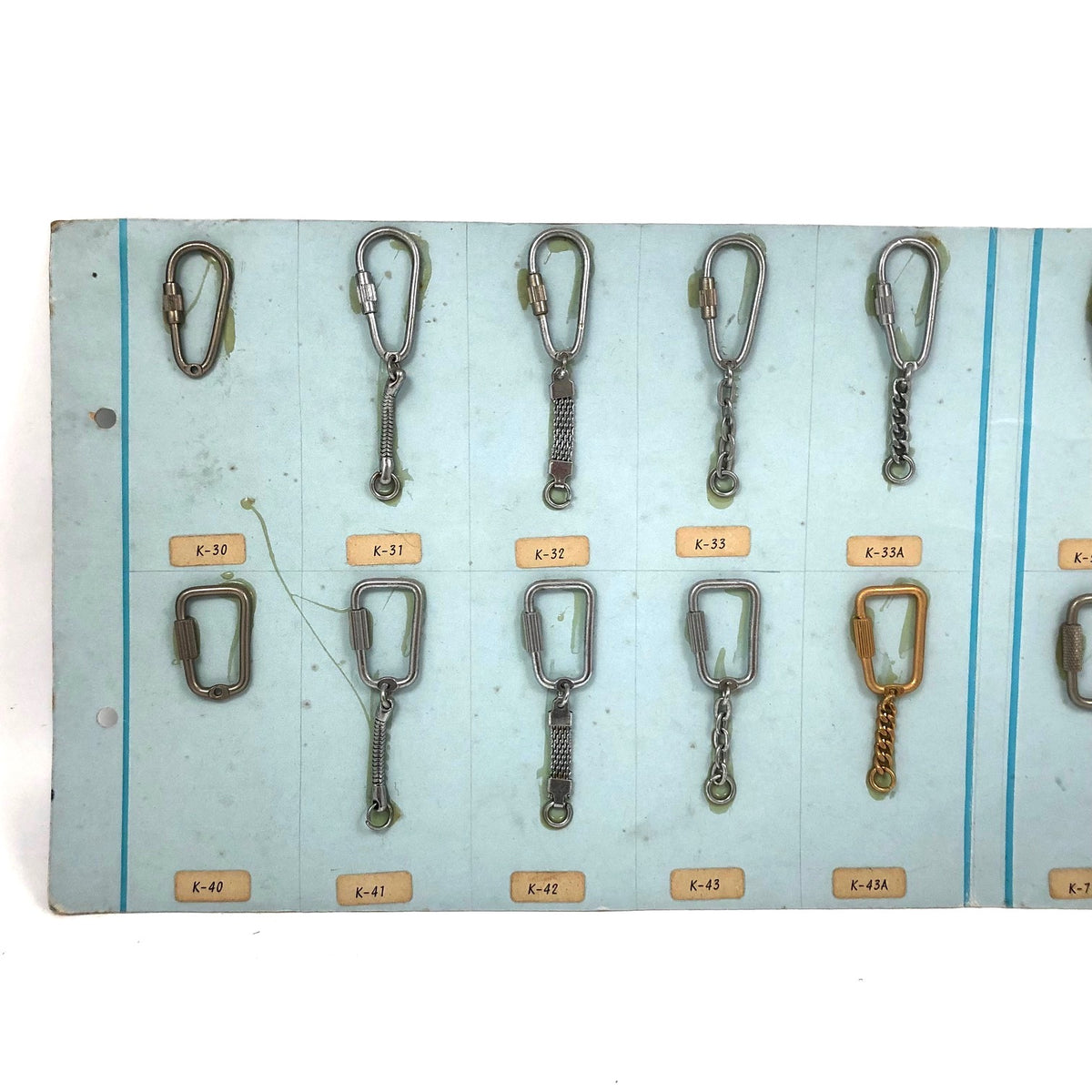 Vintage Salesman Sample Keychains Display on Sky Blue Board – critical ...