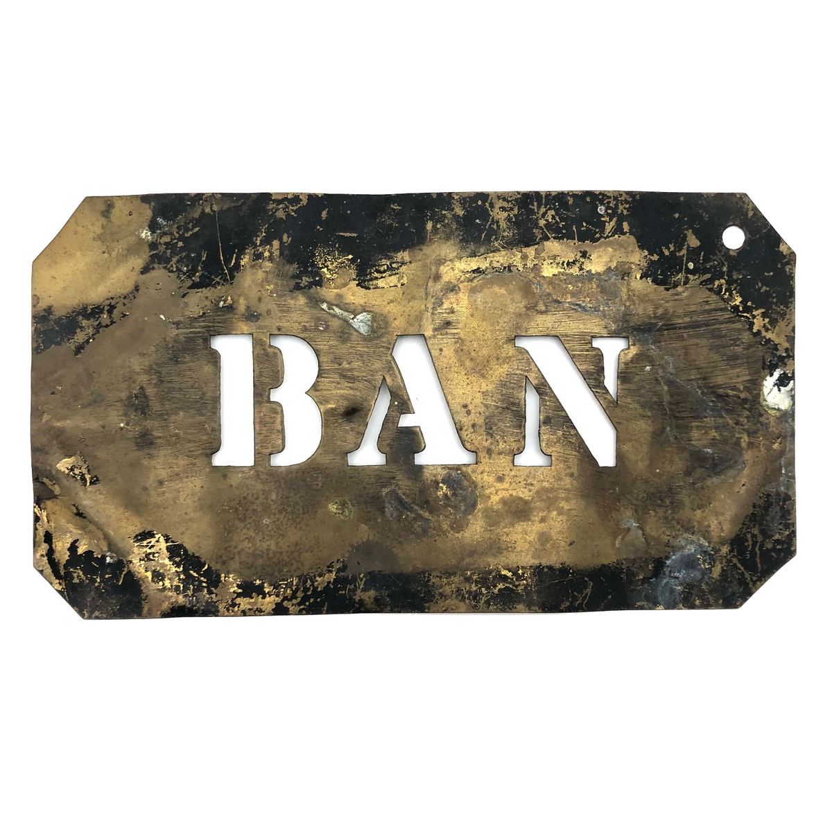 Resonant Old Brass BAN Stencil – critical EYE Finds