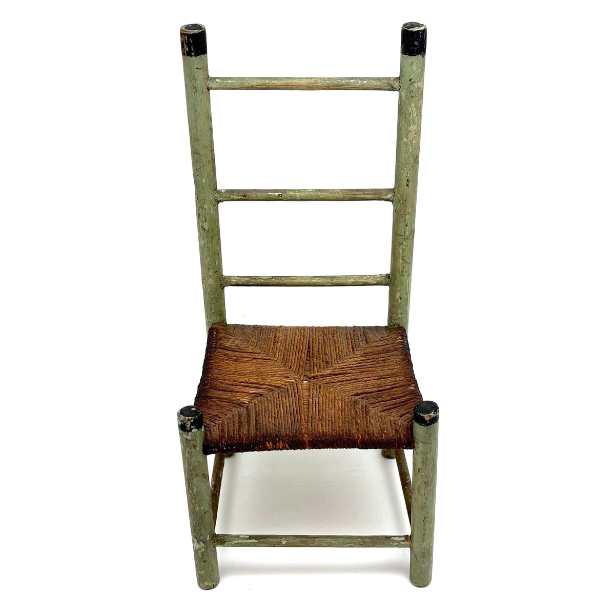 Iconic Feeling Antique Ladder Back Doll Chair in Original Green Paint ...
