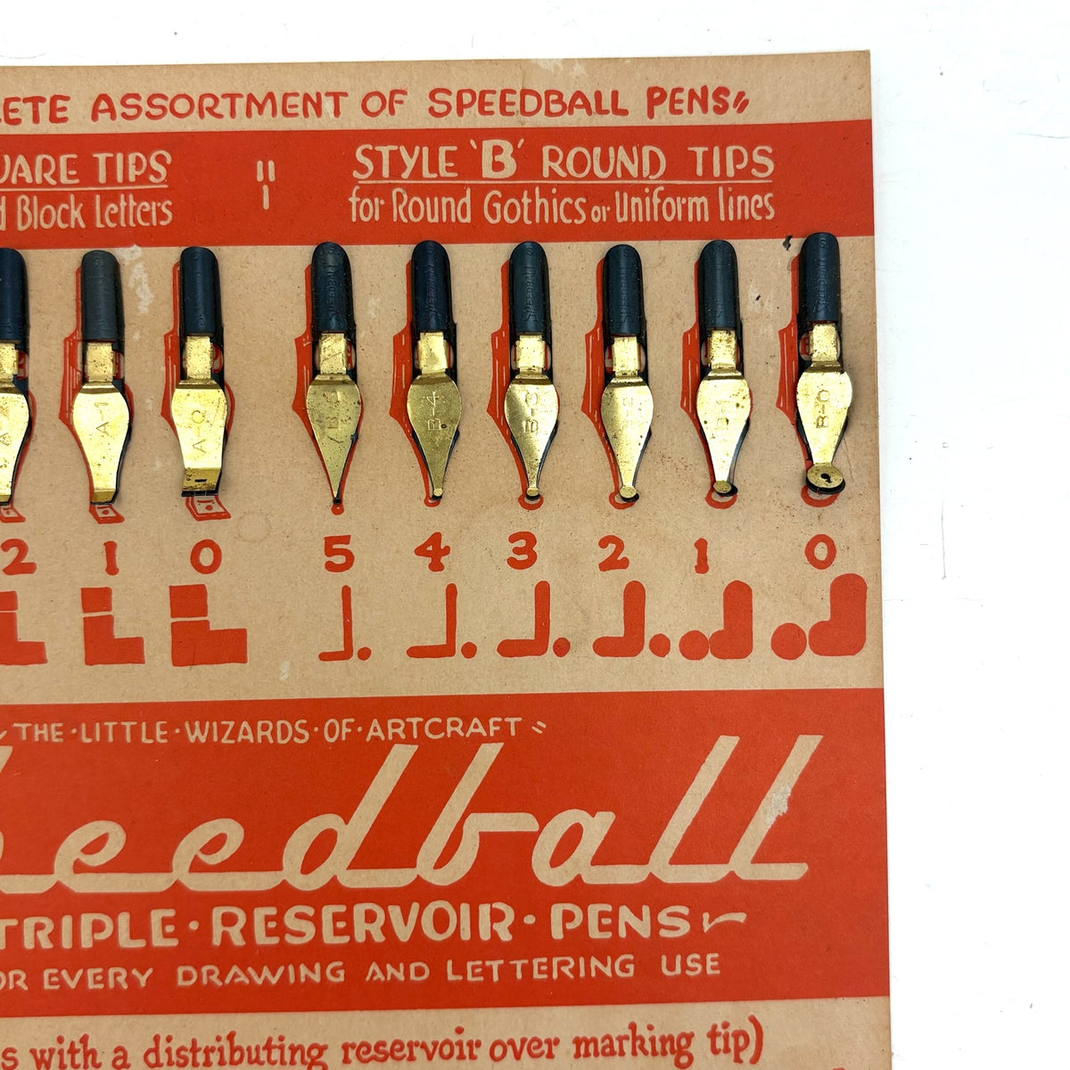 Great Graphics Vintage Speedball 24 Mounted Pen Nibs Display Card ...