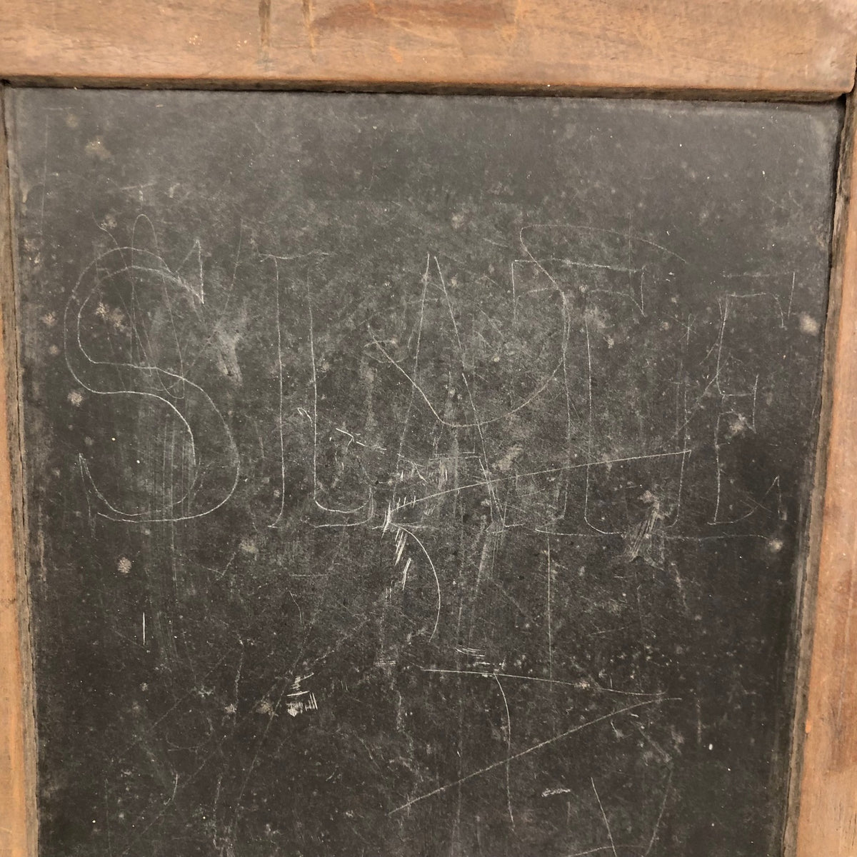 Antique School Slate with SLATE Etched In – critical EYE Finds