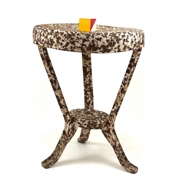 Wonderful Old Iron Milking Stool with Star Cutout and Fantastic Surfac ...