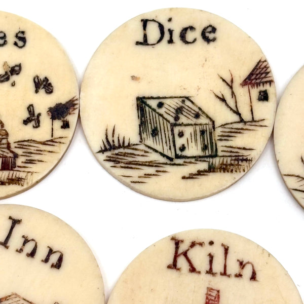 London Plaything, C. 1810s Double Sided Bone Alphabet (Mixed) Set with ...