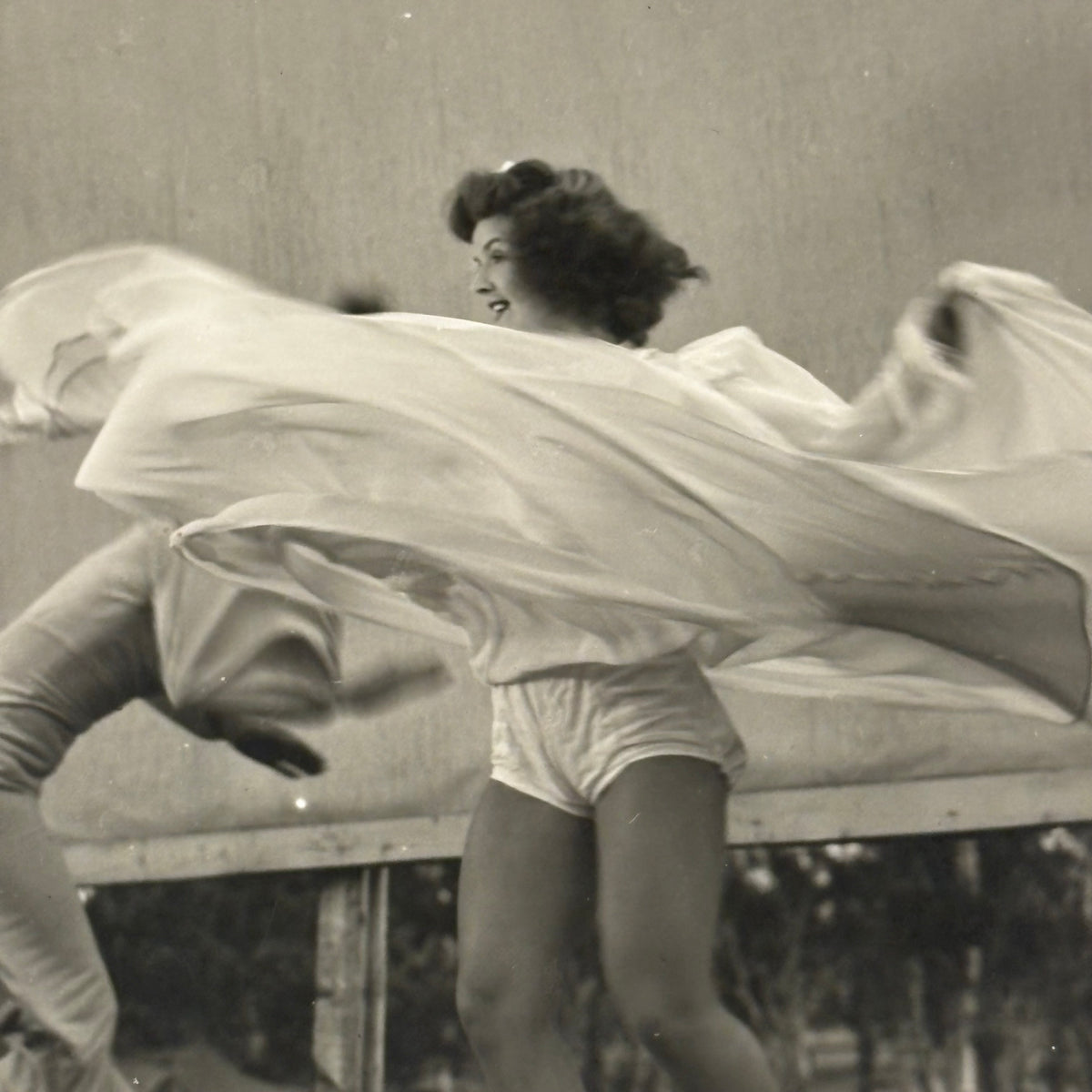 Twirling and Bending, Wonderful c. 1940s Snapshot of Two USO Dancers w ...