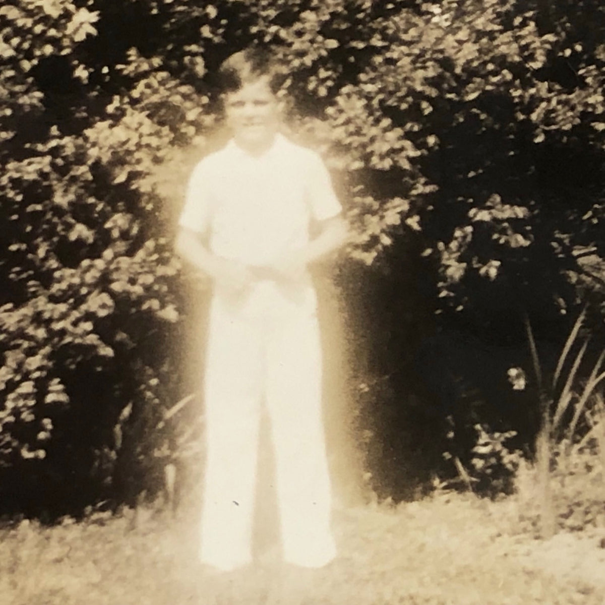 Glowing Boy In Backyard, Vintage Snapshot – critical EYE Finds