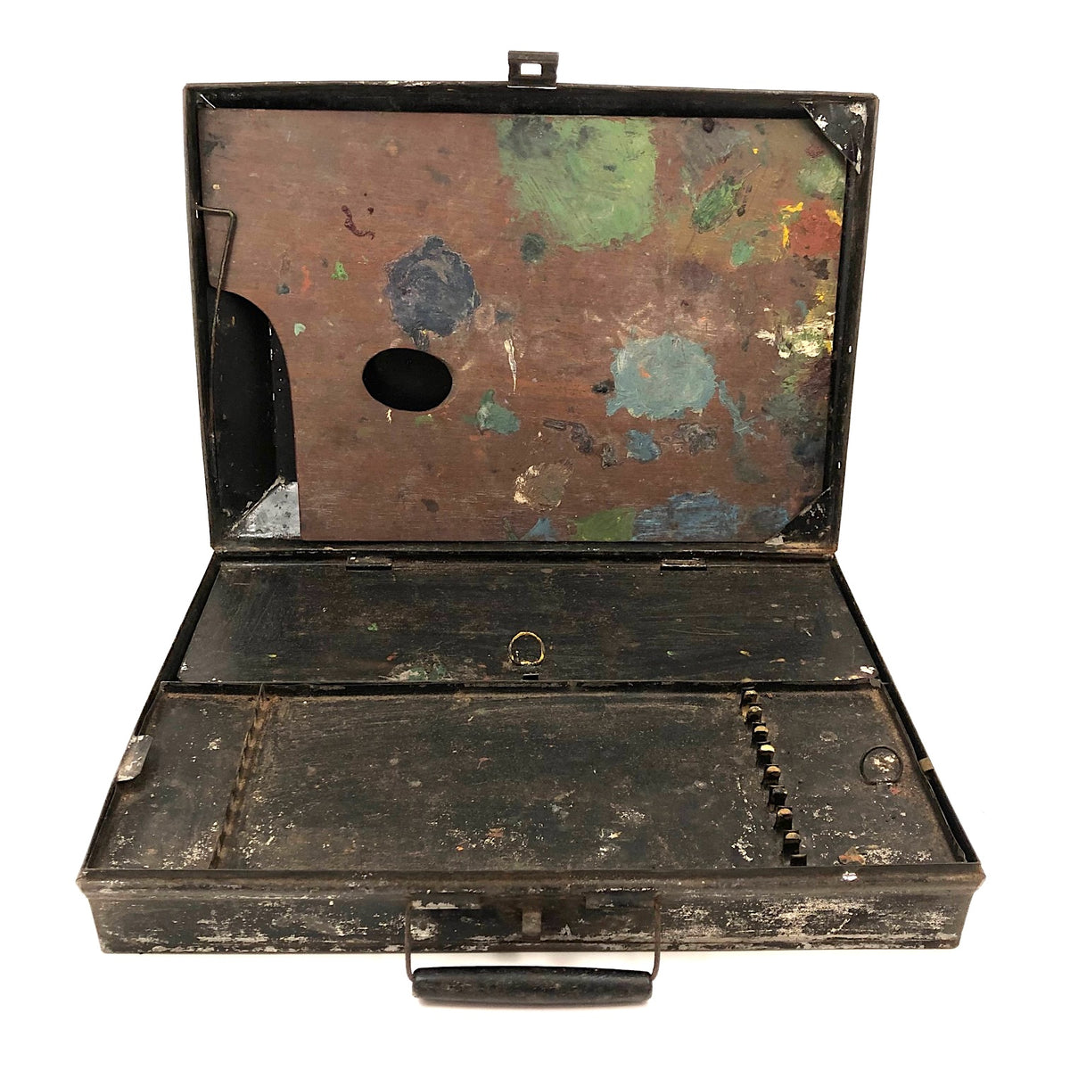Antique Painter's Travel Box with Palette and Latching Compartments ...