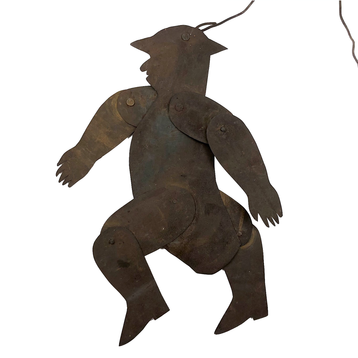 Antique Cut Tin Dancing Man Toy with Wire Handle – critical EYE Finds