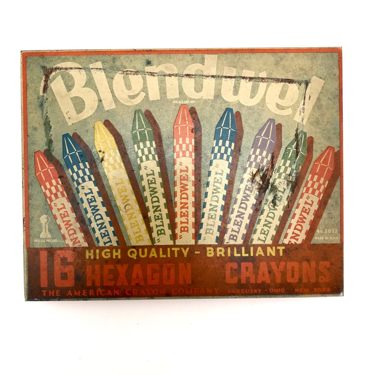 Vintage Blendwel Hexagon Crayons in Original Tin, c. 1940s-50s ...