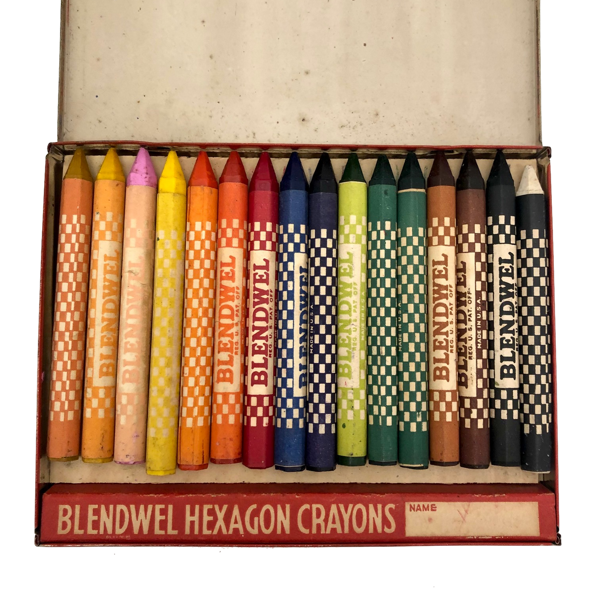 Vintage Blendwel Hexagon Crayons in Original Tin, c. 1940s-50s ...