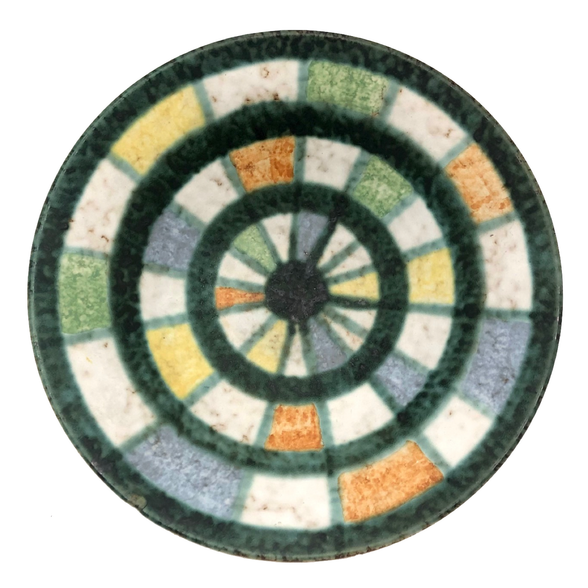 Mid-Century West German Pottery Bowl with Colorful Radial Design ...
