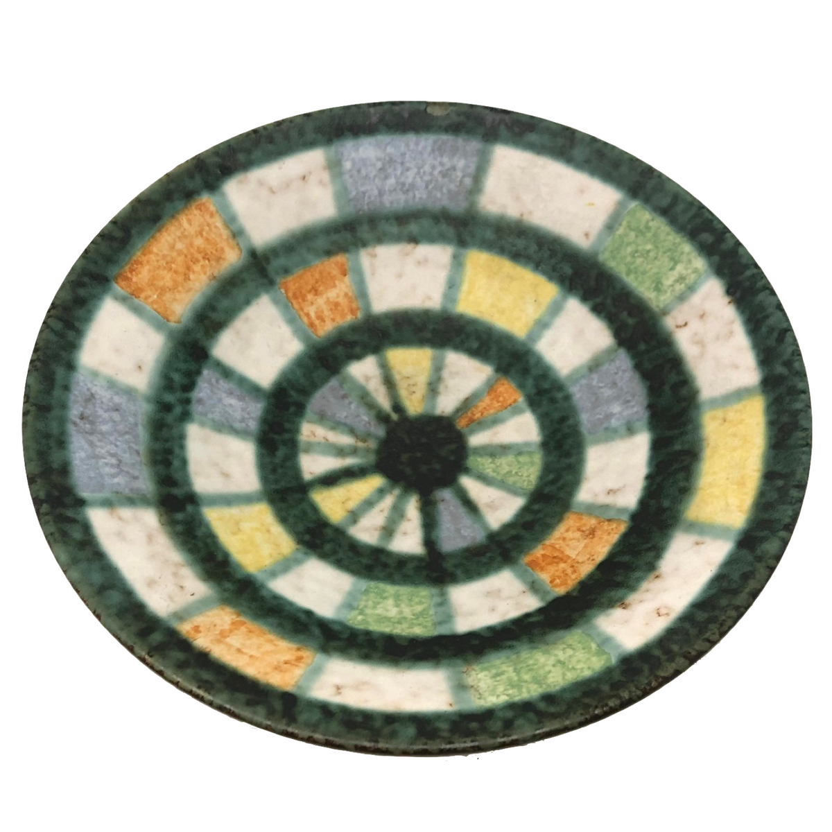 Mid-Century West German Pottery Bowl with Colorful Radial Design ...