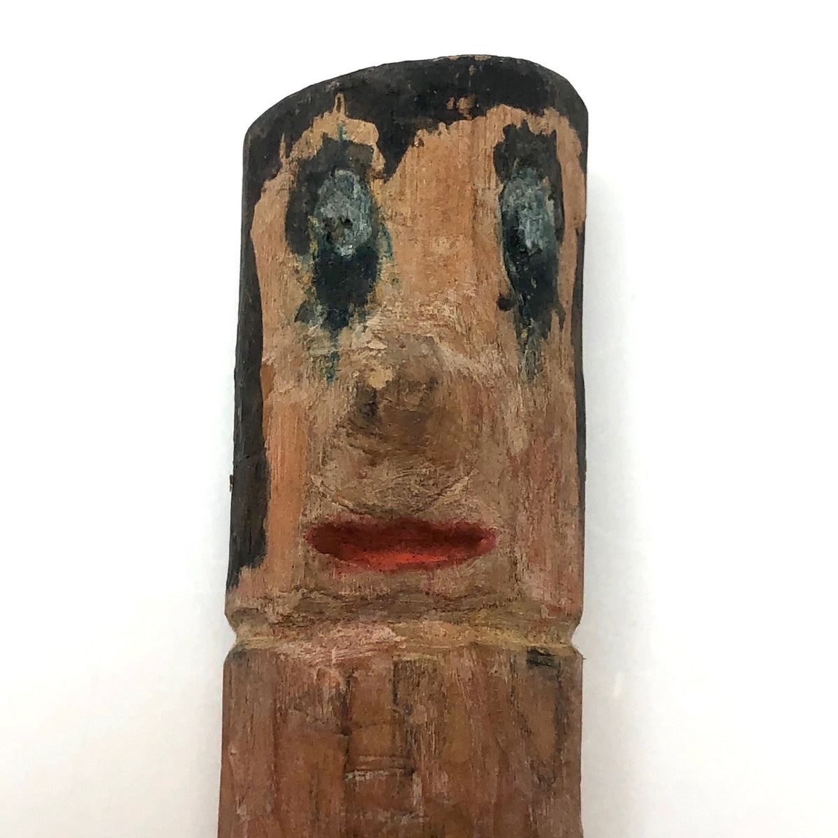 Funny Little Whittled Doll with Painted Face, Cloth Pants – critical ...
