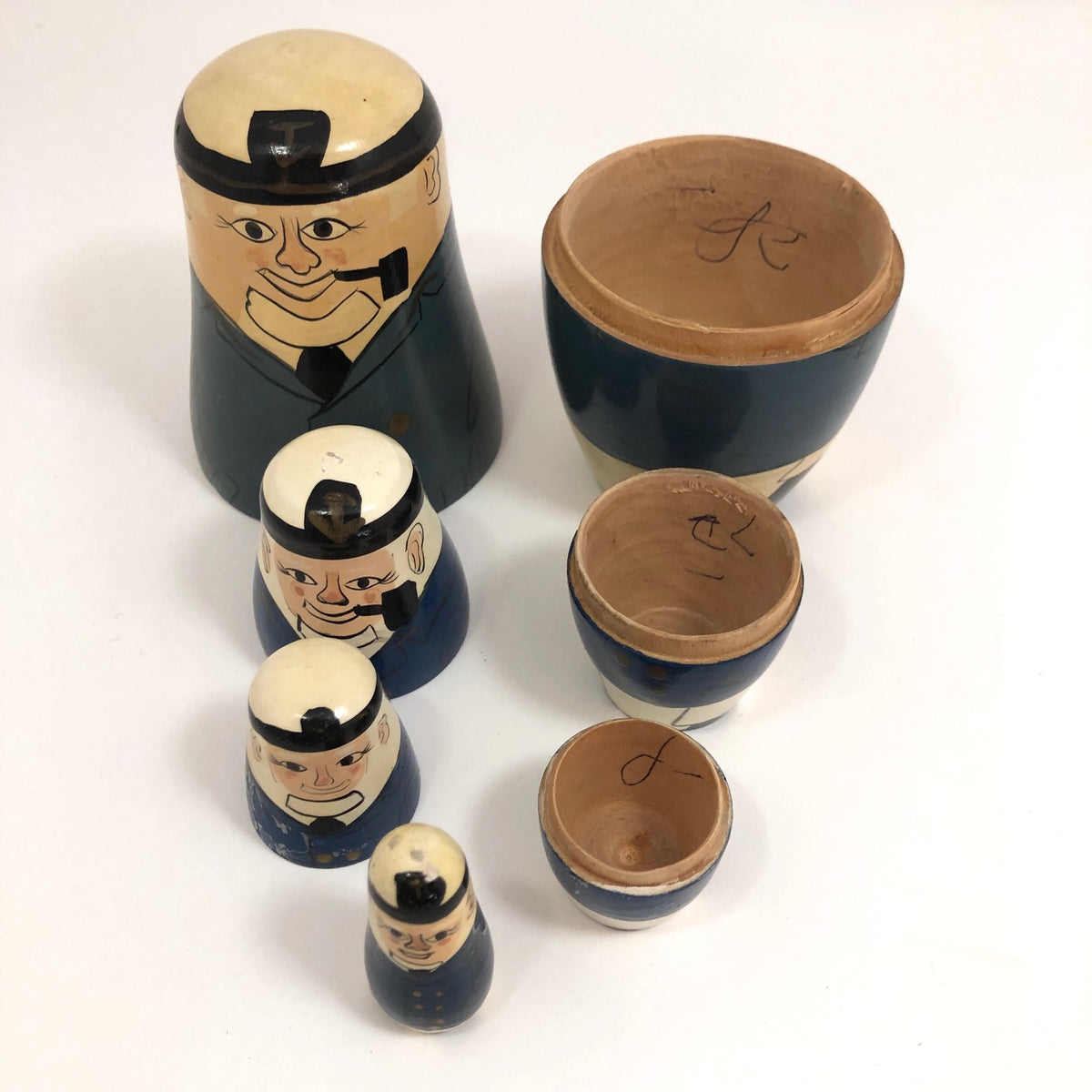 Nautical Captains Hand-painted Vintage Nesting Dolls Set – critical EYE ...