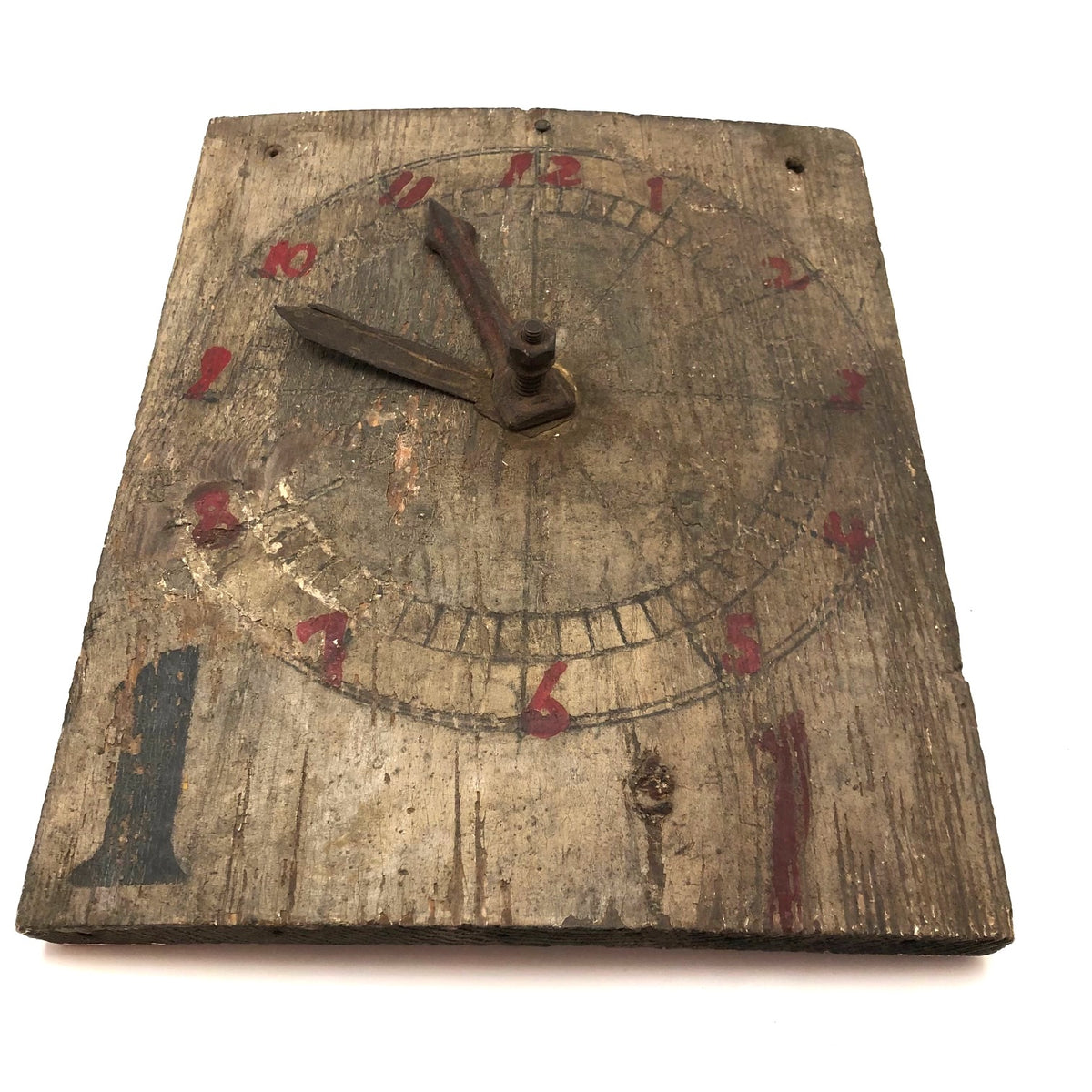 Primitive Old Painted Wooden Clock Face with Moveable Arms – critical ...