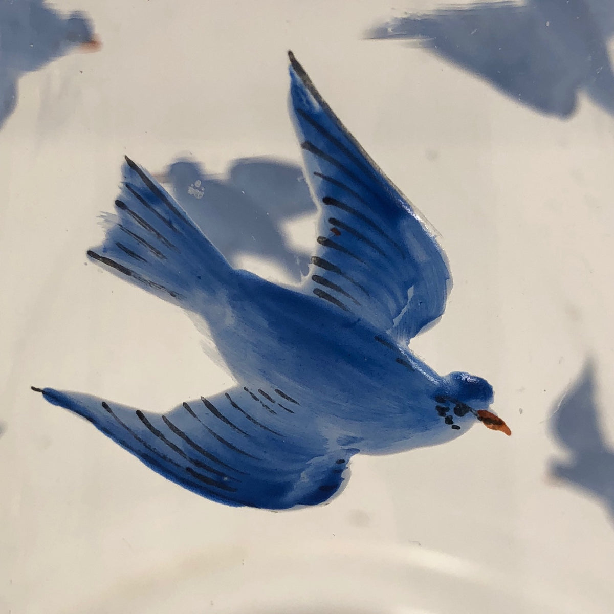 Antique Hand-Painted Bluebird Pitcher – critical EYE Finds