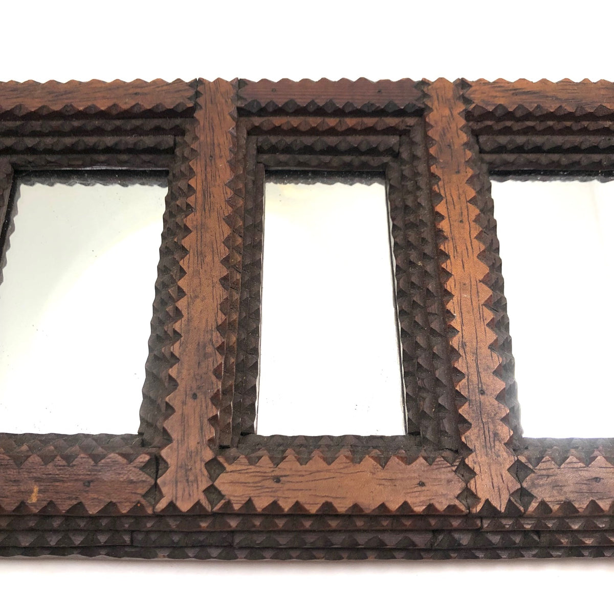 Nice Old Triple Opening Cigar Box Wood Tramp Art Mirror/Frame ...