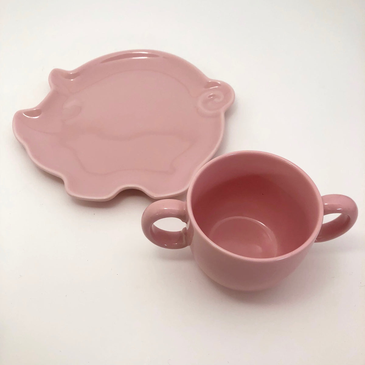 Tiffany & Co. Tiffany Tots Pink Pig Shaped Porcelain Plate and Cup ...