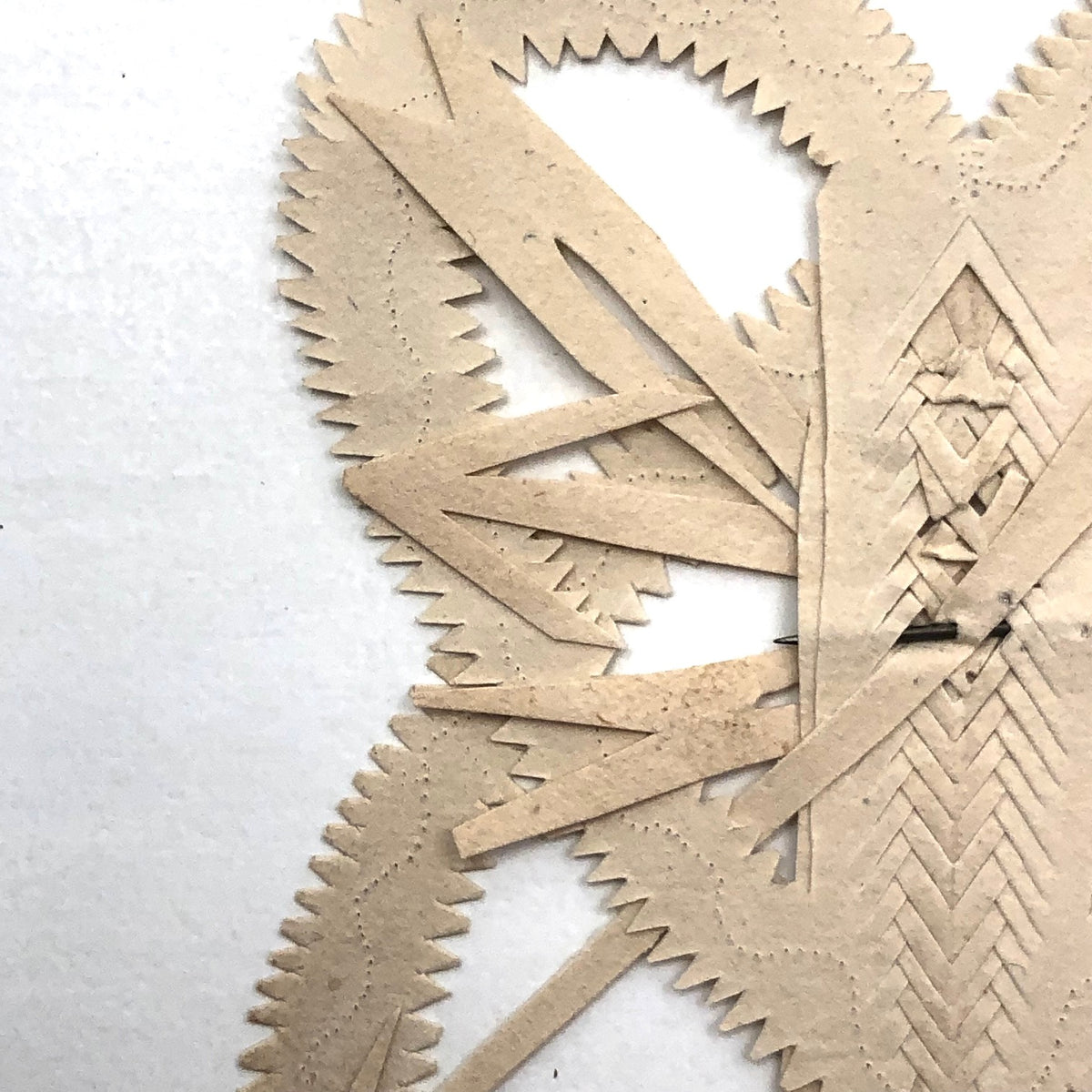 Antique Cut Paper Interlocking Hearts With Arrows and Pin Prick Decora ...