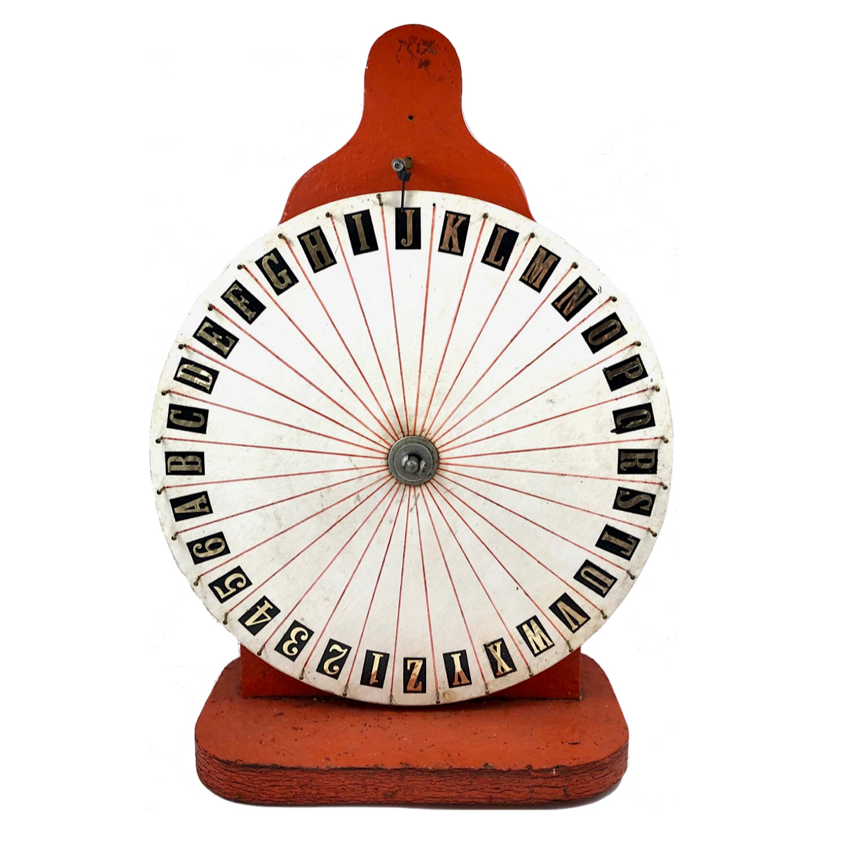 Spinning Orange and White Carnival Wheel of Chance, A-Z Plus 1-6 ...