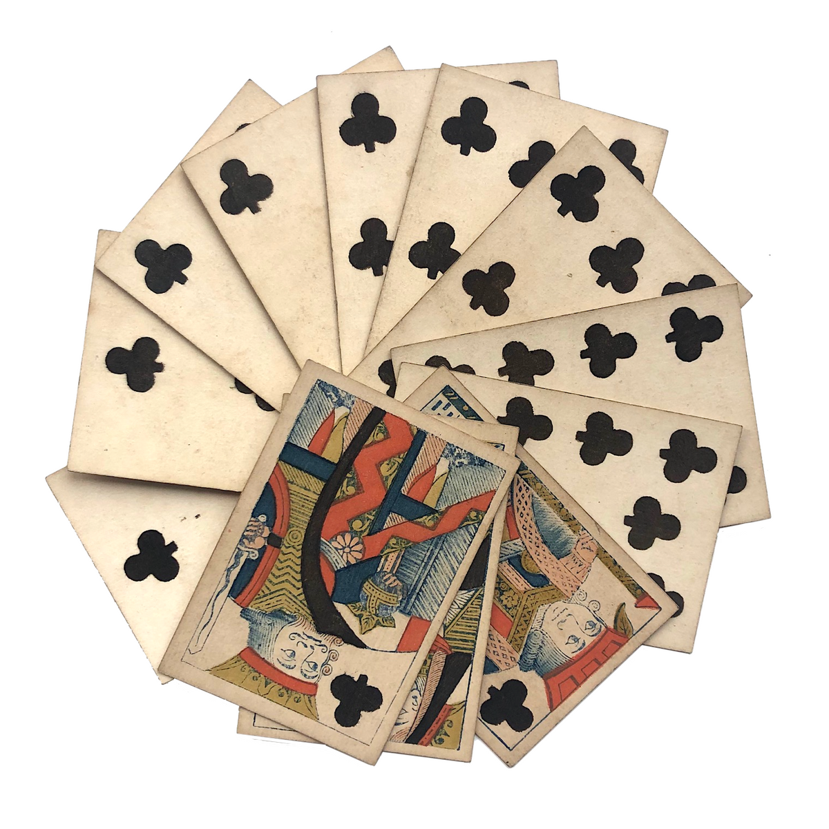 Rare Hunt and Sons 1830s British Playing Cards, Heavy Stock, Clubs ...