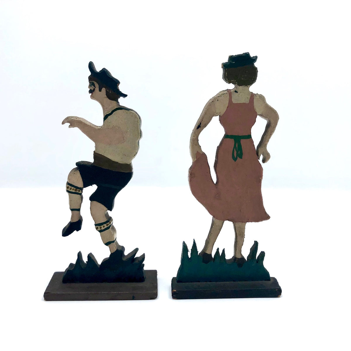 German Hand-painted Wooden Cutout Couple in Traditional Costumes ...