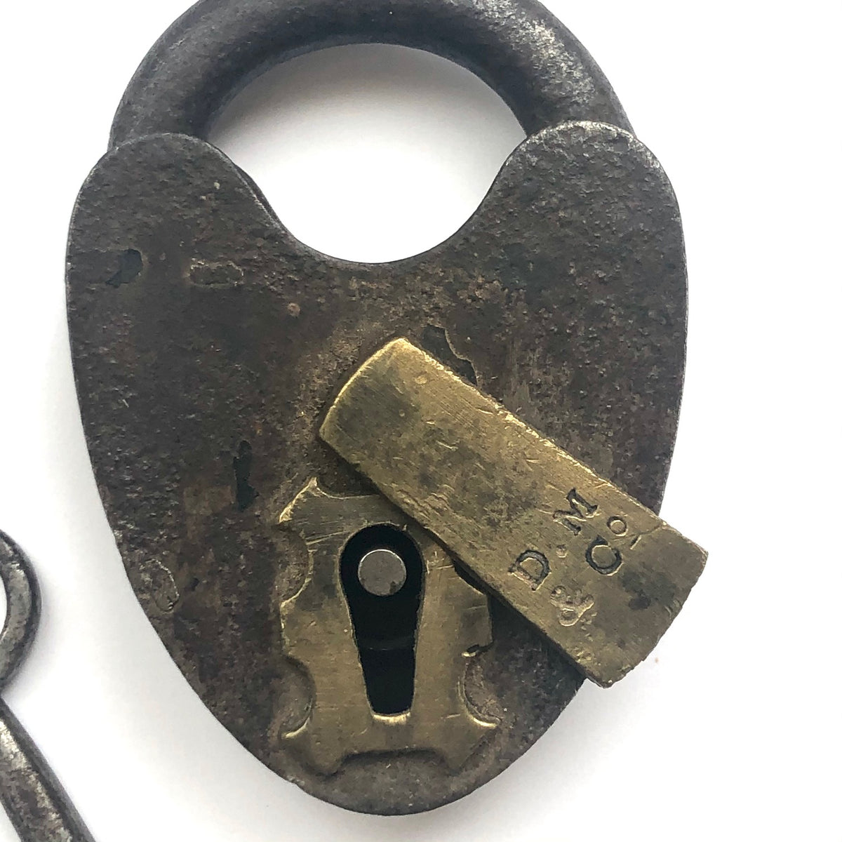 Great Antique D.M. & Co. Heart-shaped Smokehouse Padlock with Key ...