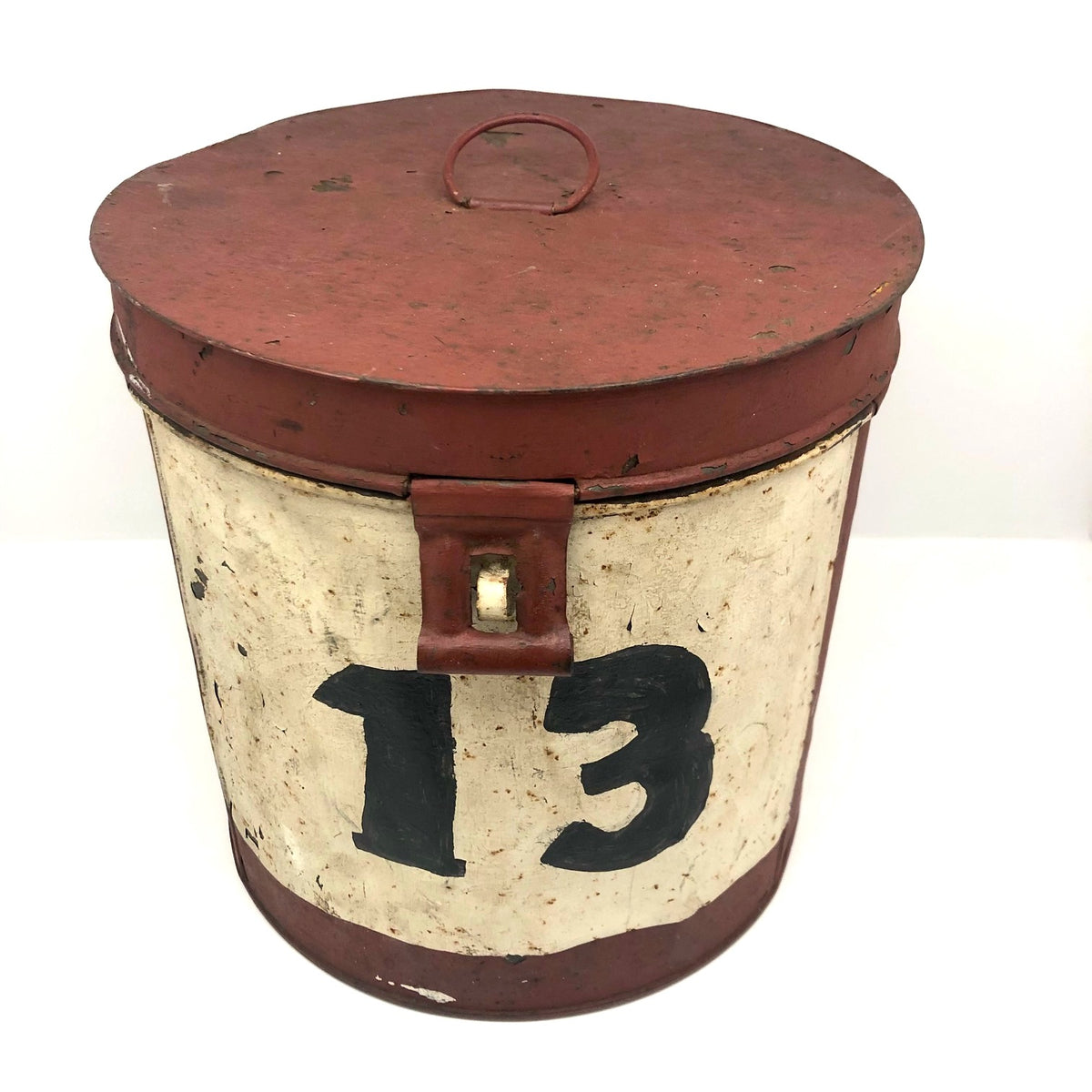 Great Old "13" Painted Lidded Metal Bucket – critical EYE Finds