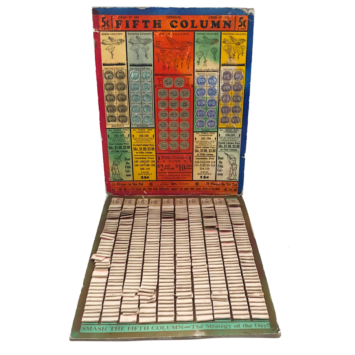 Smash The Fifth Column, WW2 Pull Tab Lottery Type Game – critical EYE Finds