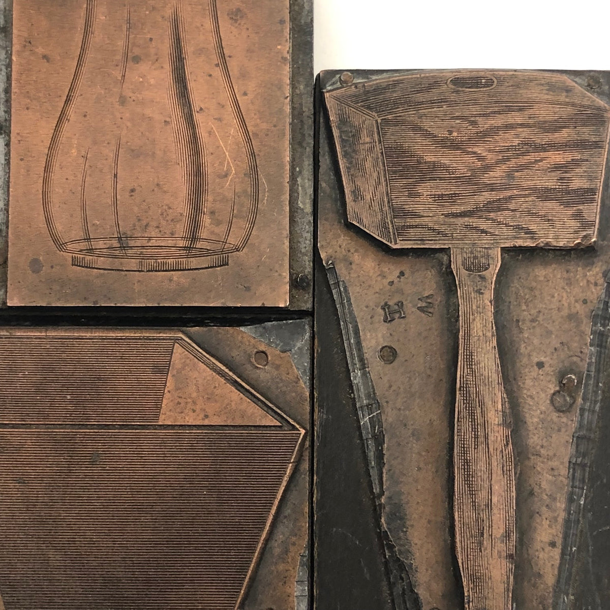 Set of Three Old Copper Printers Blocks from Sears Catalog or Similar ...