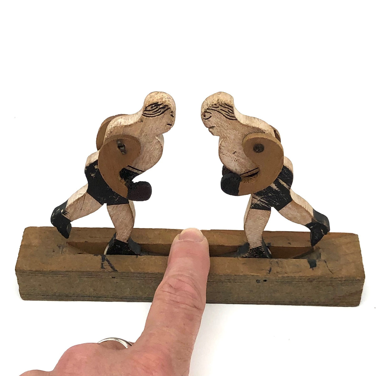 Charming c. 1930 Wooden Boxing Toy, Sharkey vs. Schmeling – critical ...