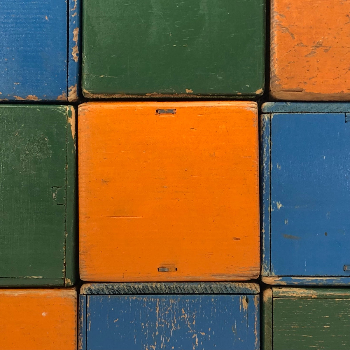 SOLD (NG) Set of Nine Old Handmade Painted Wooden Rattle Blocks ...