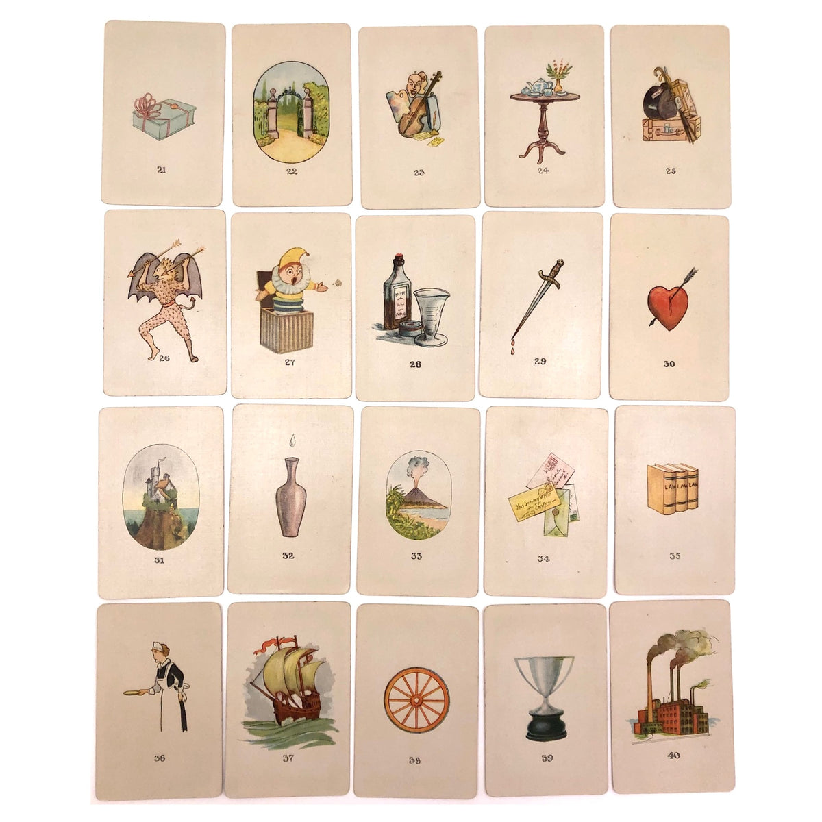 Teuila 1923 Fortune Telling Cards, Complete Deck of 45 with Instructio ...